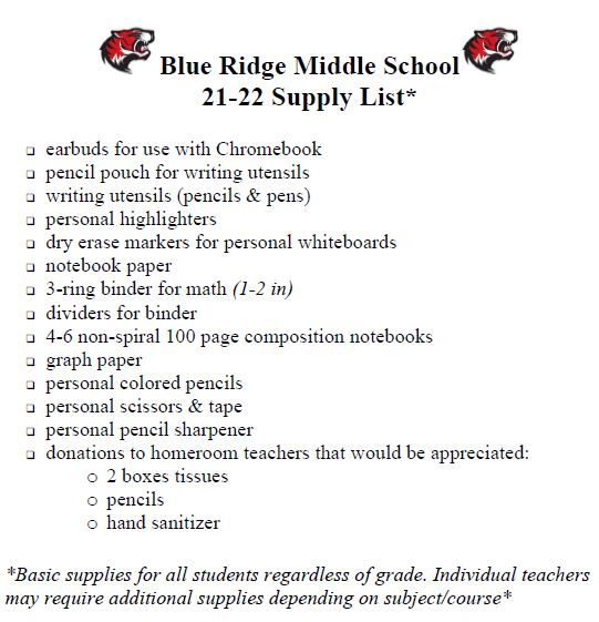 Welcome to Blue Ridge Middle Website!